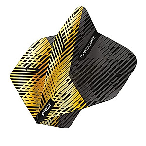 RED DRAGON Hardcore Premium Gold & Black Fleck Dart Flights - 3 Sets Per Pack (9 Dart Flights in Total)