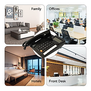 FLIGBLZ Corded Telephone Landline Telephone, Dual Interface Wired Telephone Big Button Landline Phones with Caller Identification Suitable for Office, Front Desk, Home, Hotel, Corded Landline (White)