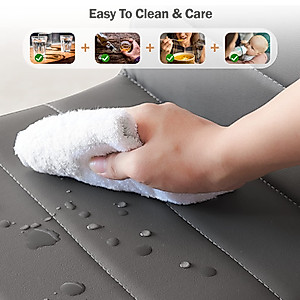 SICOTAS Dining Chairs Set of 4 - Modern Kitchen Chairs Faux Leather, High Back Dining Room Chairs with Metal Base, Upholstered Dinner Chairs, 4 PCS Armless Side Chair for Dining Room and Kitchen, Grey