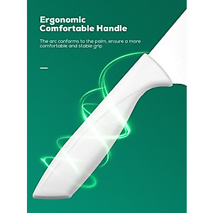 Knife Set, D.Perlla 16 Pieces White Kitchen Knife Set with Acrylic Stand, High Carbon Stainless Steel, Non Stick Coated Knife Block Set, No Rust, Non Slip Handle, Sharp Knife