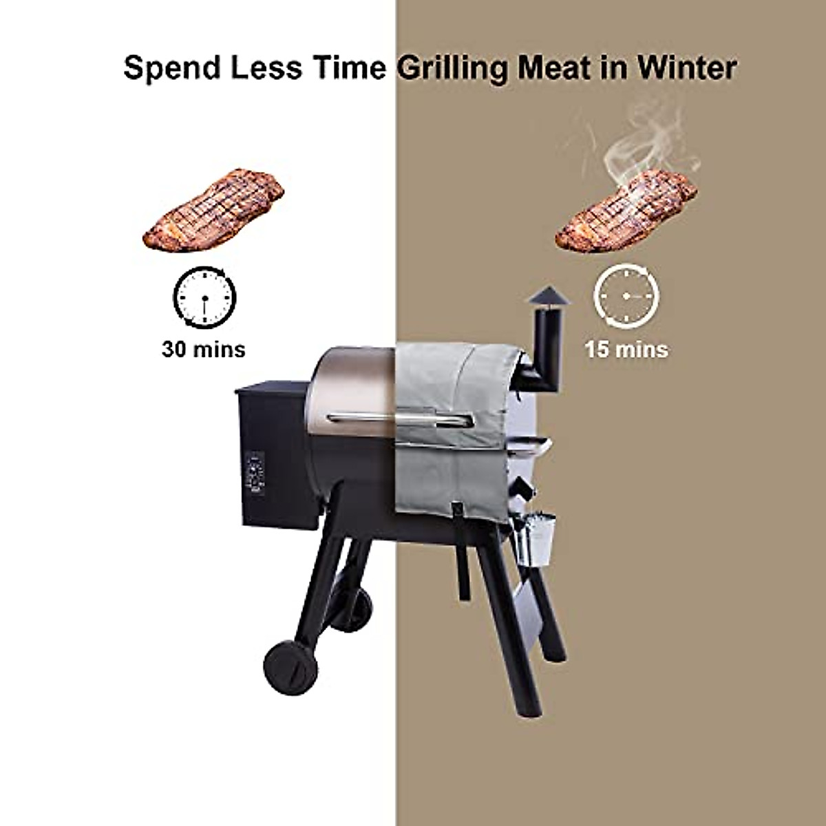 Grill Thermal Insulation Blanket Replacement for Traeger BAC344/BAC626, Traeger Pro 575, Traeger 22 Series, Pro 20 and Lil' Tex Elite BBQ Grill, Wood Pellet BBQ and Smoker Blanket for Winter Cooking