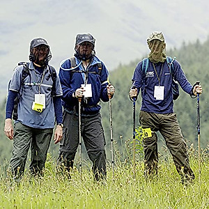 Cinvo Head Net Hat Bug Net Face Netting for Bugs No See Ums Insects Gnats Biting Midges from Outdoor Activities, Spacious Net Room Works Over Most Hats Comes with Free Stock Pouches- Grey