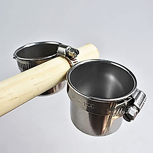 Zerodeko 1pc Parrot Food Cup Bird Cages for Parakeets Parrot Water Bowl Bird Feeder for cage Crate pet Accessories Parrot Feeder Container Drinking Fountain Stainless Steel Feeding Machine