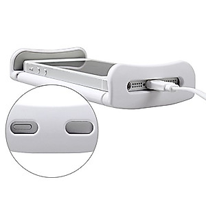Gooseneck Cell Phone Holder Tablet Stand Holder Gooseneck Tablet Mount Clamp with Grip for Bed Desk Table Flexible Long Arm Lazy Bracket Clip for 3.5 to 7.9 inches Device 360 Degree Rotating (White)
