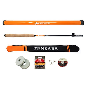DRAGONtail MIZUCHI zx340 Zoom Small Stream 3 Length Tenkara Rod (with Level Line Starter Kit)
