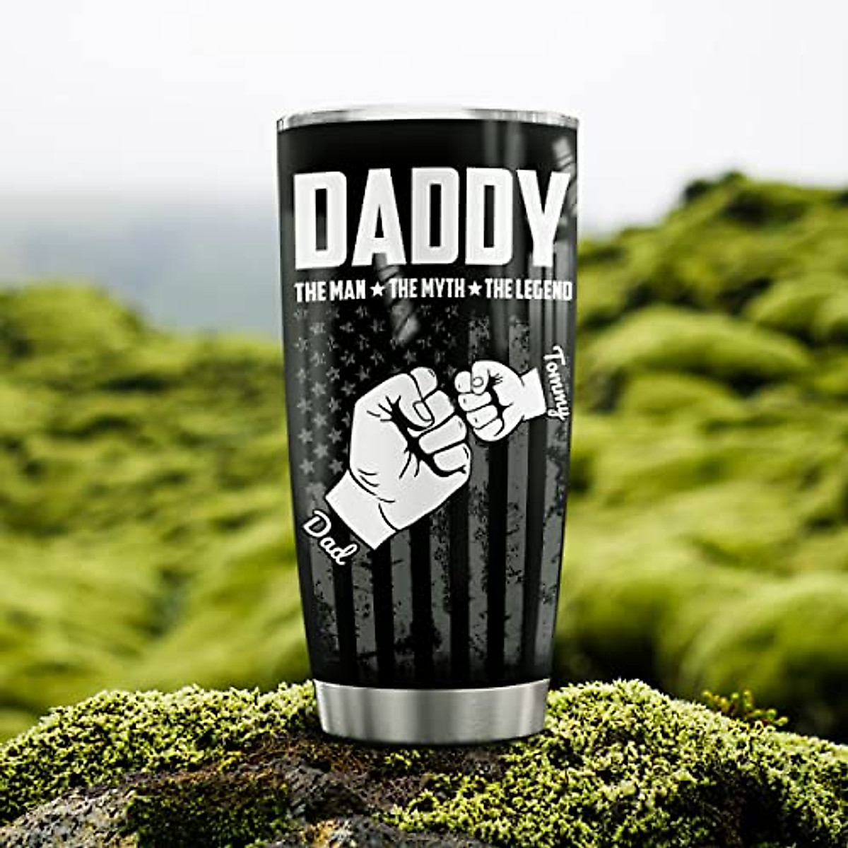 wowcugi Dad Tumbler Personalized Dad Gifts From Daughter Son Man Myth Legend American Flag Tumblers Stainless Steel Coffee Travel Mug 20oz 30oz Birthday Christmas Cup Gift For Men Dads Daddy…