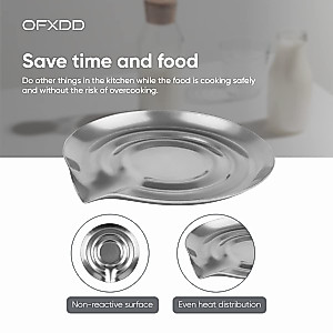 Pot Minder - Boil Over Preventer Disc - Stainless Steel Pot Watcher Disc for Stopper to Safeguard Your Cooking with Boil Control Technology, for Milk, Pack of 3, OFXDD