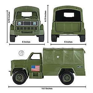 Tim Mee Military Cargo Truck for Action Figures - 14in Olive Green - Made in USA