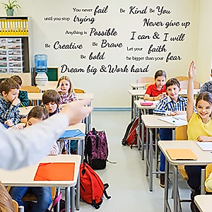 11 Pcs Inspirational Wall Decal Stickers Motivational Quote Wall Decor Vinyl Wall Stickers for Bedroom Living Room Office Nursery Removable Wall Stickers Quotes Saying for School Classroom Teen Dorm