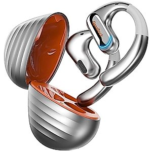 OpenRock Pro Open Ear Air Conduction Earbuds, Bluetooth 5.2 46H Playtime Wireless Sports Earbuds with Charging Case, Adjustable Ear Hooks, IPX5 Waterproof Ideal for Cycling Workouts Office