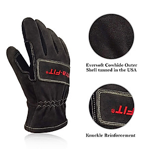Intra-FIT Structural Fire Fighter Glove,NFPA 1971 Curved Fingers, Heat Resistance, Flame resistance, Fire-fighting Gloves