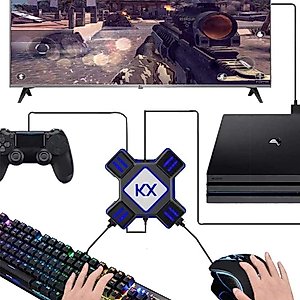 JZW-Shop Keyboard Mouse Converter for PS4/N-Switch/PS3/Xbox One, USB Mouse Keyboard Adapter Converter