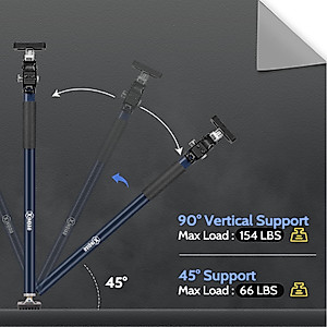 XINQIAO Adjustable Support Pole, Premium Steel Support Rod with 154 LB Capacity, Ideal for Cabinet Installing, 3rd Hand Support System, Cabinet Jacks Cargo Bars Drywalls, 27.6 IN to 45.3 IN, 2 PCS