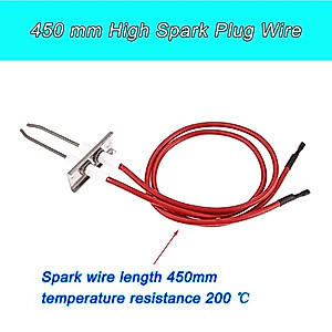 Guofulda Double Ignition kit Electronic Igniter, Push Button Ignition Kit with 450mm Spark Plug Wire, Fits for Gas Fireplace, Oven, Heater, Kitchen lgniter