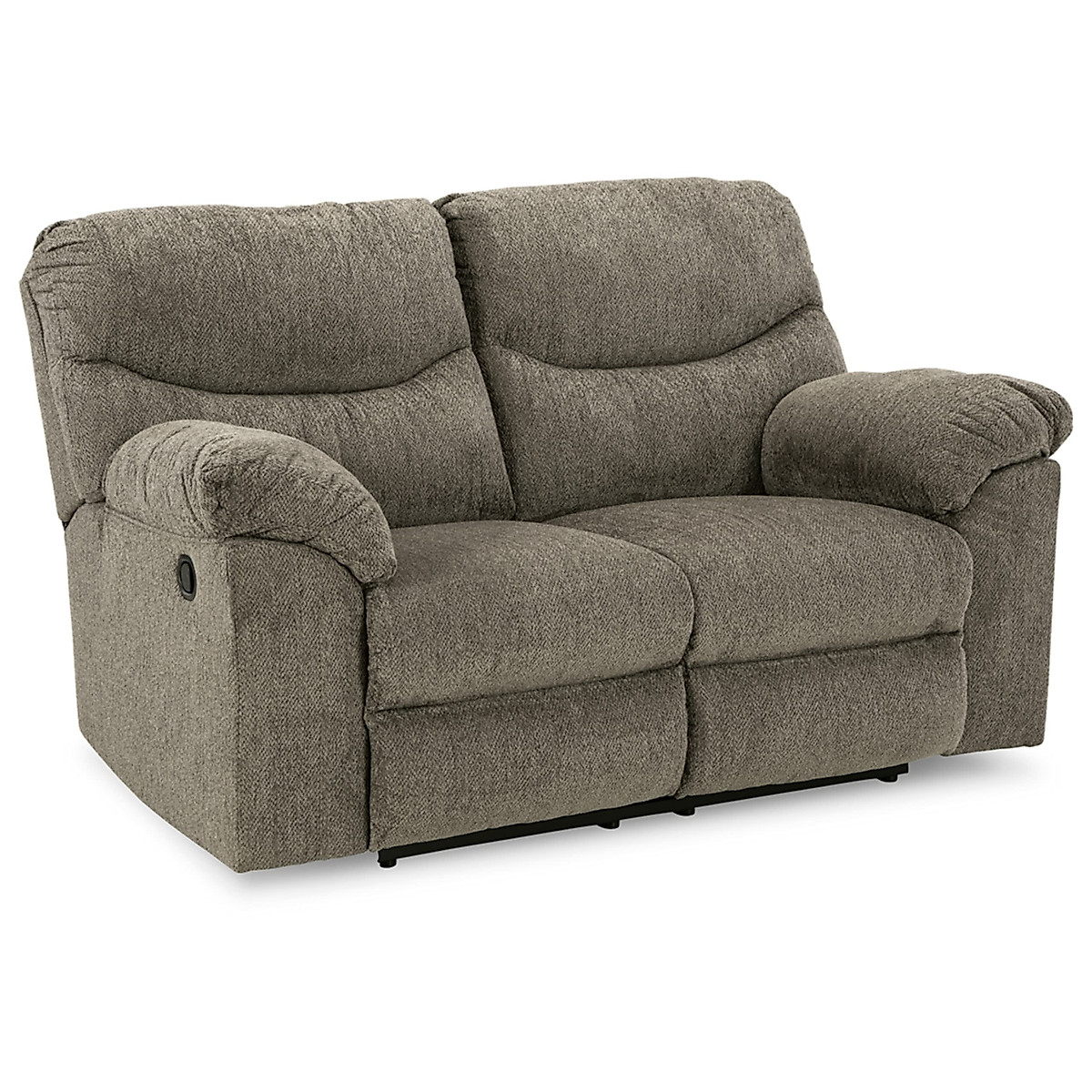 Signature Design by Ashley Alphons Transitional Tufted Reclining Loveseat, Light Gray