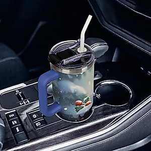 Squirrel 40 Oz Car Cup Stainless Steel Travel Mug Leak-Proof Insulated Tumbler with Handle Deep Blue-style