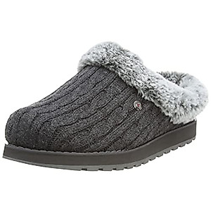 Skechers BOBS Women's Keepsakes - Ice Angel Slipper, Charcoal, 10 M US