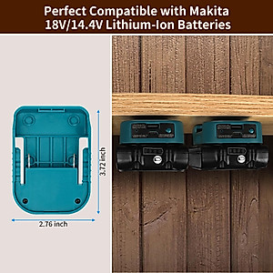 5-Packs USB Charger Adapter for Makita 18V LXT Battery,Battery Holders with USB-A&USB-C 2.1A Fast Charge Ports