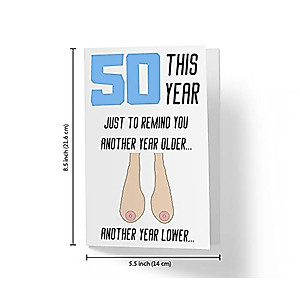 Funny Offensive Rude Sarcasm 50th Birthday Cards for Women, Girlfriend, Sister, Mom, Wife – Offensive Birthday Cards 50 Years Old – Offensive Rude Sarcasm Birthday Cards 50th Anniversary