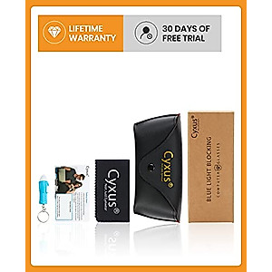 Cyxus Blue Light Glasses for Women Round Wire Frame UV Blocking Filter Computer Glasses Men Clear Lens Metal Eyewear Ultralight Relieve Digital Screen Eye Strain, Headache