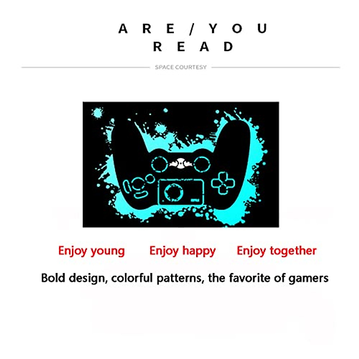 Doormats Area Rugs Controller Gamepad Carpets for Gamer Boys Bedroom 3D Printed Player Home Decor Non-Slip Crystal Floor Mat 35.4inx23.9in