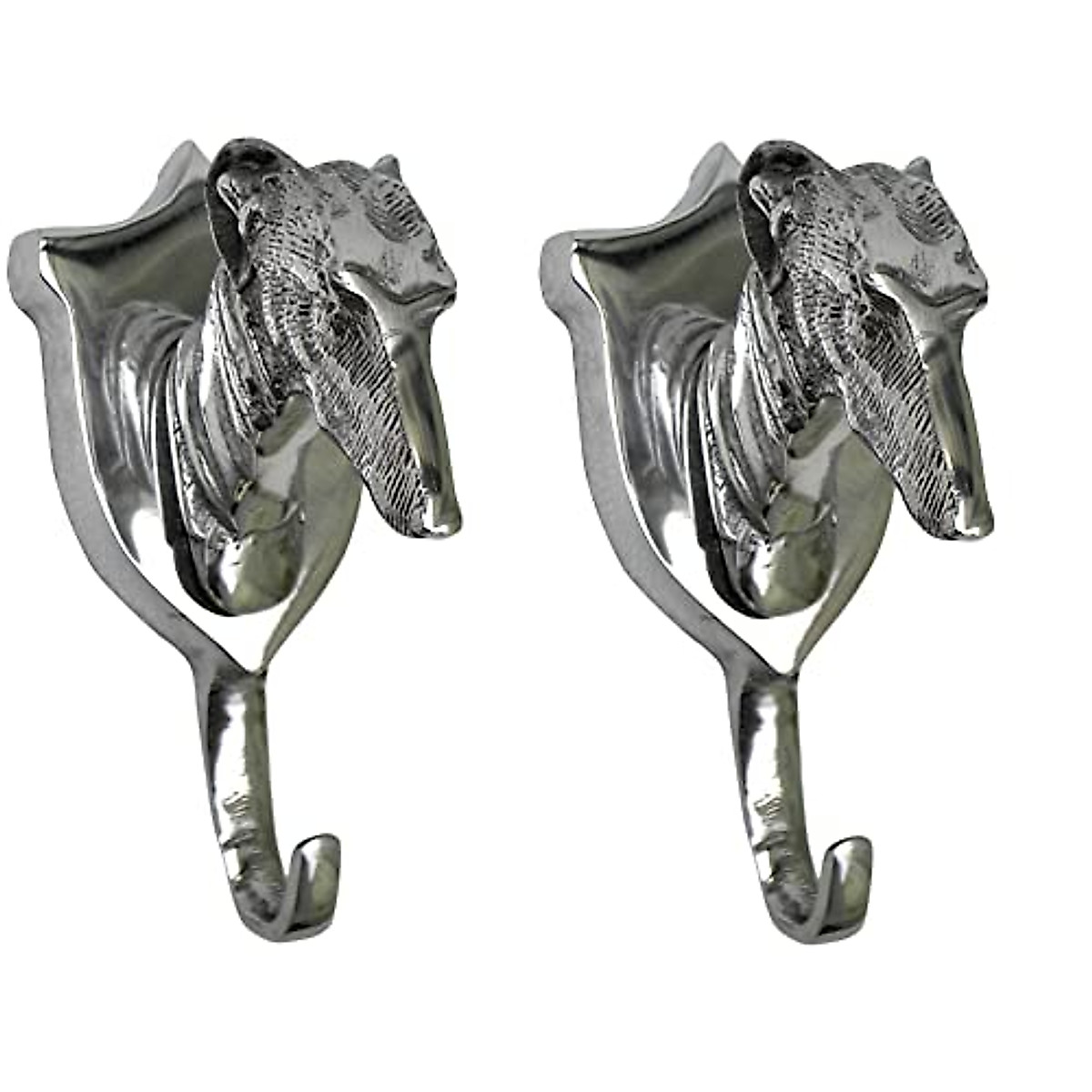Greyhound Dog Head Metal Wall Mount Hooks Sculpture Lot of 2 Pieces Greyhound Dog Sculpture Unique Figurine Statue Wall Mount Hooks for Home | Office Decorations by INDIAART12