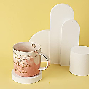 Birthday Gifts for Coworker Female Friends - Best Going Away Coworkers BFF Gift for Women - Work Bestie Friend Leaving Going Away Farewell Present - Chance Made Us Colleagues - Pink 11.5oz Coffee Cup