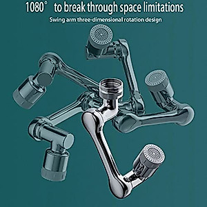 Faucet Aerator,1080° Rotating Extender Aerator, Durable Splash Proof Faucet Extender