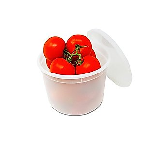 Deluxe 64oz Deli Food Storage Containers Designed for Fridge and Freezer (10 Pack)
