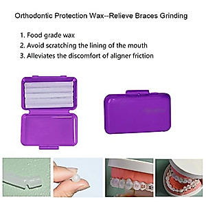 Net Bag Portable Orthodontic Care Kit Orthodontic Toothbrush Kit for Orthodontic Patient for Braces Travel Oral Care Kit Dental Travel Kit Interdental Brush Dental Wax Dental Floss (8 Pcs/Pack)-Purple