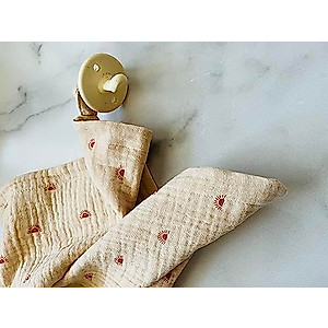 Leyl&Ari Organic Muslin Lovey Security Blanket | Pacifier Holder | Made in USA (Neutral)