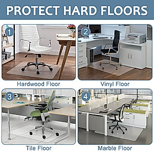 Naturei Clear Chair Mat for Hard Floors, 60'' x 46'' Transparent Office Mats, Heavy Duty Floor Protector Mat for Office & Home - Rectangle