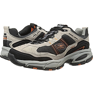 Skechers Sport Men's Vigor 2.0 Trait Memory Foam Sneaker, Taupe/Black, 10.5 XW US