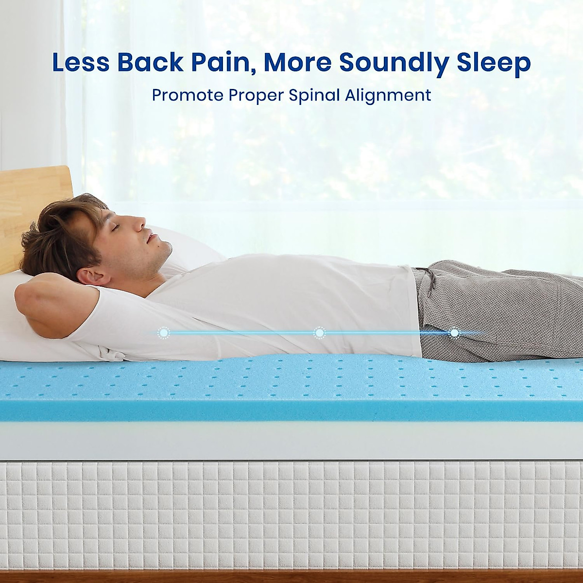 Maxzzz 4Inch Queen Size Mattress Topper Gel Memory Foam Mattress Topper,Firm Memory Foam Bed Topper Certipur-Us Certified