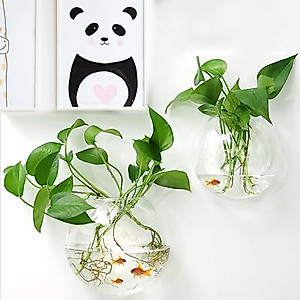 ACJRYO Wall Hanging Fish Tank, 2 pcs Wall Mounted Bubble Fish Tank Transparency Fish Bowls Acrylic Hanging Aquarium Wall-Mounted Plant Pot Fish Tank for Succulent Plants, Air Plant