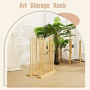 2 Pcs Artist Rack Art Storage Racks 24 x 11 x 19.1 Inch Wooden Painting Storage Rack Art Drying Rack Large Prints Rack Drawing Board Storage Rack