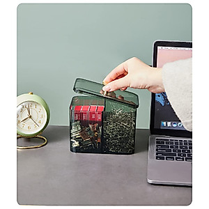 Qtip Cotton Pad Holder Dispenser, Fashion Clear Qtip Dispenser Apothecary Box Clear Acrylic Organizer for Cotton Ball, Cotton Swab, Q-tips, Cotton Rounds for Bathroom Countertop (Green)