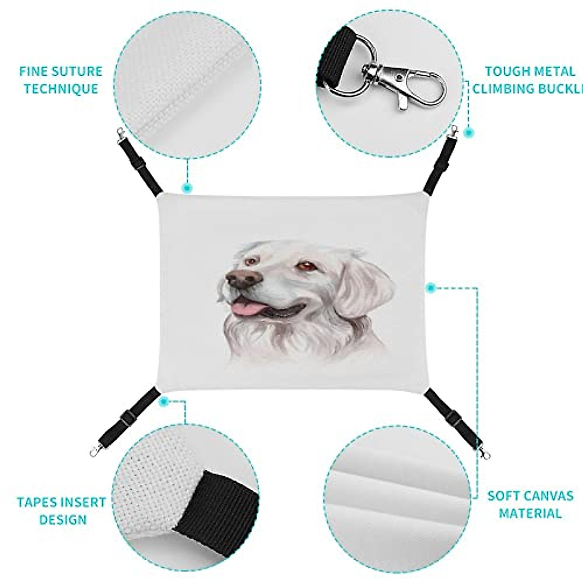 Cute Dog Painting Pet Hammock Bed Guinea Pig Cage Hammock Small Animal Hanging Bed for Ferret, Chinchilla, Puppy and Other Small Animals