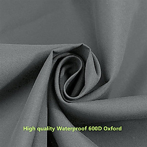 Swing Seat Replacement Cover, 600D Oxford Heavy Duty Waterproof Swing Bench Cover for Outdoor Porch Garden Yard 2/3 Seat Patio Swing Chair (54.3"x19.6"x19.6", Grey)