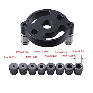 Dowel Drill Guide, Vertical Self Centering 3-10mm Locating Aluminum Alloy Round Pin Carpentry Drilling, Straight Hole Puncher Dowel Jig Positioner Locator Kit Tools,Black