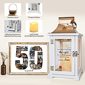 50th Wedding Anniversary Lantern, Best 50th Anniversary Wedding Gifts for Couple Parents Wife Husband Golden 50 Years of Marriage for Him He - Unique 50th Wedding Anniversary Gift Ideas
