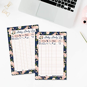 Newborn Baby Log Tracker Journal Book, Infant Daily Schedule, Feeding Food Sleep Naps Activity Diaper Change Monitor Notes For Babies, Mommy Nursing or Breastfeeding Record Tracking Chart 50 Sheet Pad