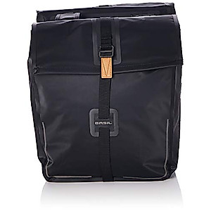 Basil, Urban Dry Double Bag, Double Bag, Solid Black, 50 Litre (17659)