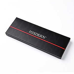 HISDERN Mens Bow Ties Red Polka Dots Self-Tie Bow Tie and Pocket Square Classic Formal Business Bowtie Tuxedo Wedding Bowties Handkerchief Set