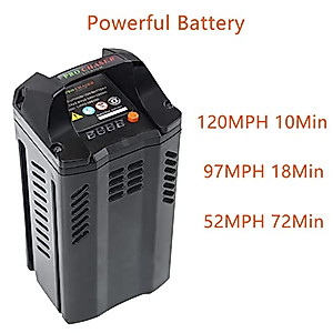 Battery Powered Blower - 58V 120 MPH 550 CFM Cordless Leaf Blower w/ 2.0Ah Battery, Variable Speed Control, Blower for Clean Yard, Porch, Patio and Sidewalk (Battery & Charger Included)