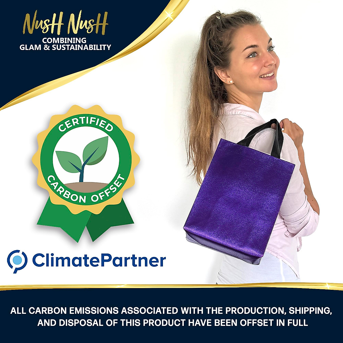 Nush Nush Mix Color Gift Bags Medium Size – 12 Reusable Gift Bags With Handles From Six Different Stunning Colors - Perfect As Goodie Bags, Birthday Gift Bags, Party Favor Bags– 8W x 4L x10H Size