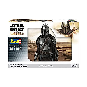 Revell 06784 Star Wars: The Mandalorian Din Djarin™ - The Bounty Hunter 1:9 Scale Unbuilt/Unpainted Plastic Model Kit with Diorama Base