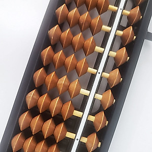 Vaupan Digit Standard Abacus Soroban Professional 17 Column (10.2 inch) Math Abacus, Math Calculating Tool with Reset Button for Adults Kids(Brown)