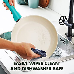 GreenPan Rio Healthy Ceramic Nonstick 10" Frying Pan Skillet, PFAS-Free, Dishwasher Safe, Turquoise