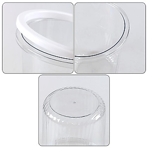 AnnkkyUS 4 Pack 2.5 Gallon Clear Trash Can, Round Plastic Wastebasket